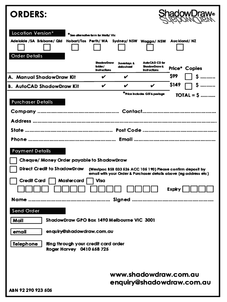 Fillable Online Revised General Order Form Fax Email Print - pdfFiller