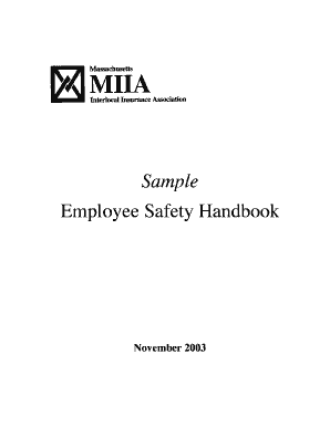 Fillable Online mma Sample Employee Safety Handbook - mma.org ...