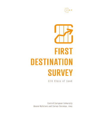 Fillable Online arcs ceu FiRSt DEStinAtion SURvEy - barcsbbceubbhub Fax ...