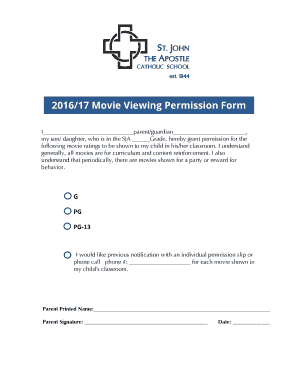 Fillable Online BSJAb Movie Permission Form Fax Email Print - pdfFiller
