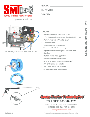 Fillable Online SMT-2000WCY - Installation Manual - Spray Master ...