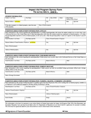 Fillable Online gardiner SAMPLE IMPACT AID PROGRAM SURVEY FORM ...