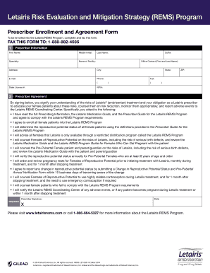 Fillable Online Prescriber Enrollment and Agreement Form Fax Email ...