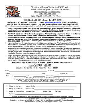 Fillable Online Residential Report Writing for FNMA and General Purpose ...