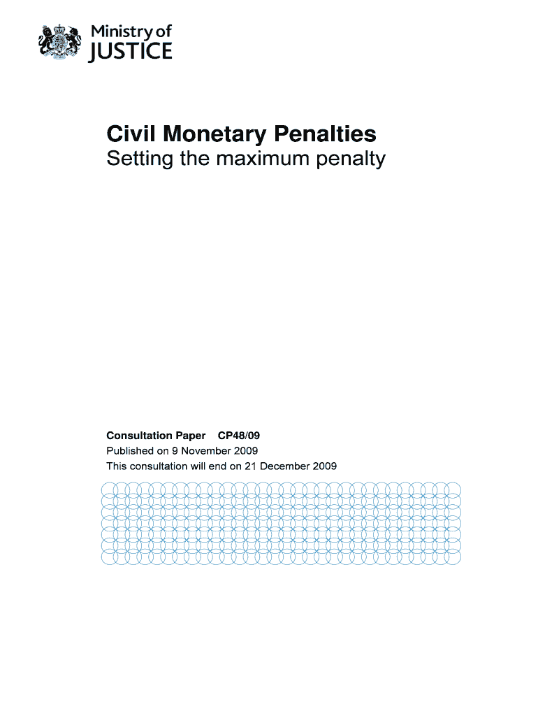 Fillable Online Civil Monetary Penalties - Setting the maximum penalty ...