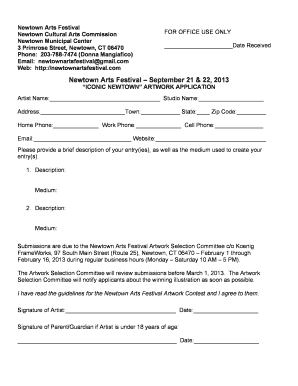 Fillable Online Artwork Application-2013.doc Fax Email Print - pdfFiller