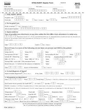 Fillable Online stag scot nhs BSTAGb AUDIT Sepsis Form Form A - stag ...