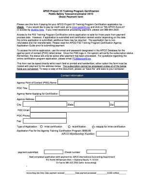 Fillable Online apcointl APCO Project 33 Training Program Certification ...