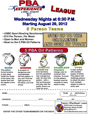 Fillable Online PBA Experience Lane Patterns - Paone's Blackhawk Lanes ...