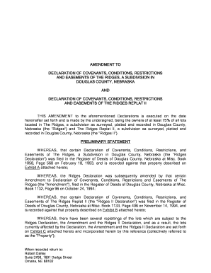 Fillable Online Amendment to declaration of covenants, conditions ... - The Ridges Fax Email ...