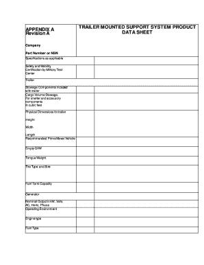 Fillable Online tentnet TRAILER MOUNTED SUPPORT SYSTEM PRODUCT Revision ...