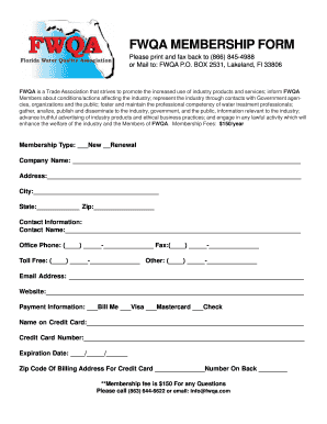 Fillable Online BFWQAb MEMBERSHIP FORM Fax Email Print - pdfFiller