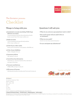 Fillable Online The Envision process Checklist ...