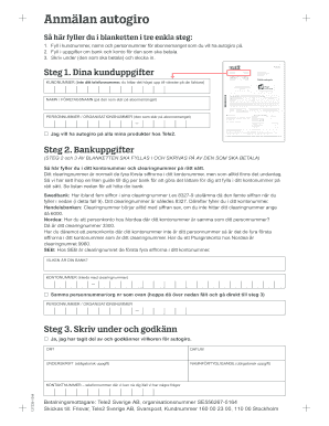 Tele2 Autogiro Blankett - Fill Online, Printable, Fillable, Blank ...