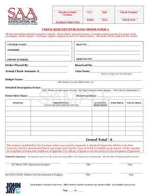 Fillable Online jjay cuny CHECK REQUESTbPURCHASE ORDERb FORM A Order ...