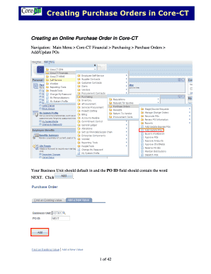 Fillable Online Creating an Online Purchase Order in Core-CT Fax Email Print - pdfFiller