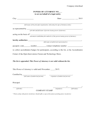 Fillable Online forinnovations to act on behalf of a legal entity Fax ...