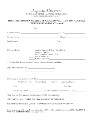 Fillable Online Augusta Blueprint Fax Email Print - pdfFiller