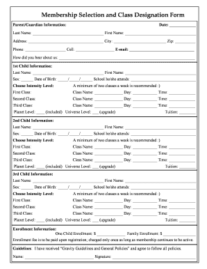 Fillable Online Membership Selection and Class Designation Form Fax ...