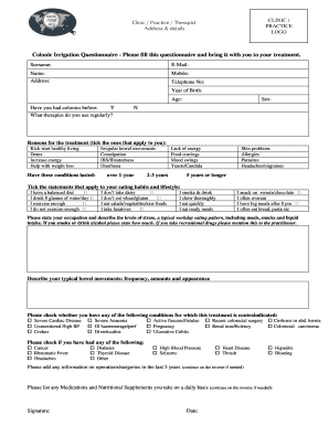 Fillable Online colonic-association Colonic Irrigation Questionnaire ...