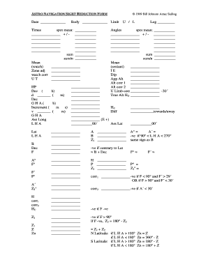 Fillable Online aztecsailing co ASTRO NAVIGATION SIGHT R FORM - Fax ...