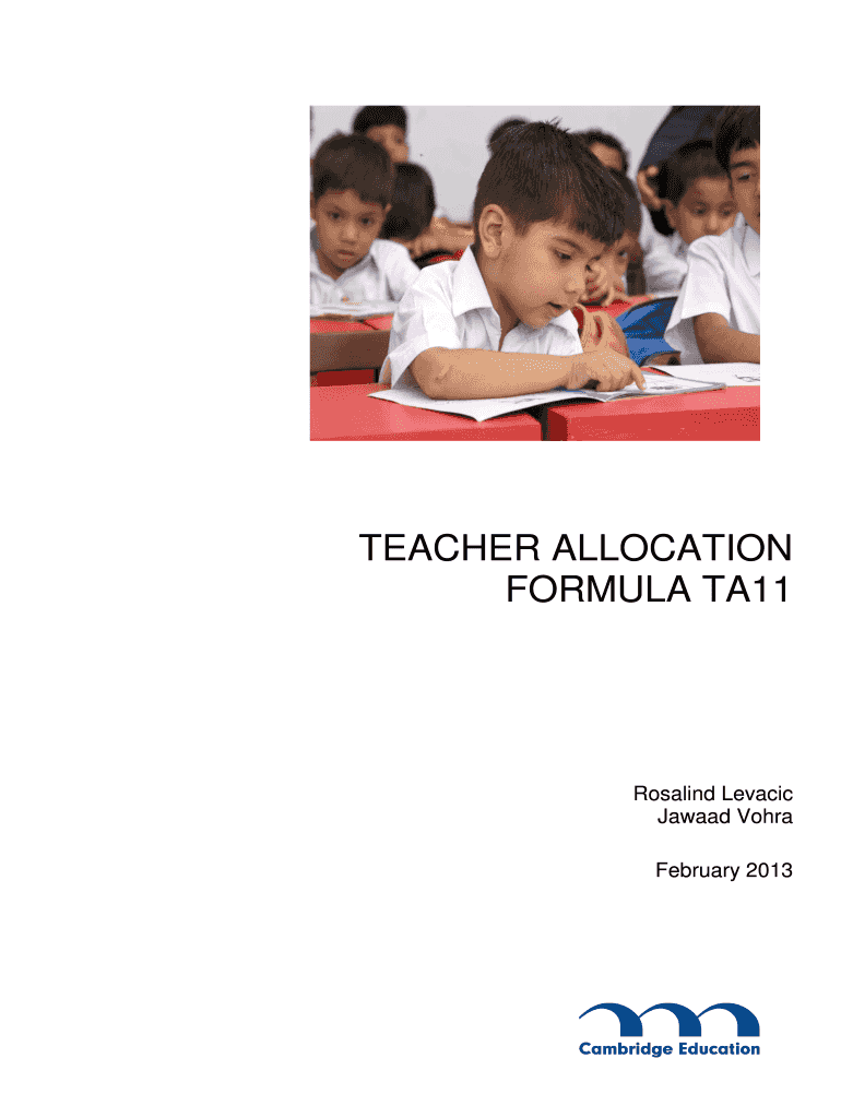 Fillable Online pesrp edu TEACHER ALLOCATION FORMULA TA11 - bpesrpbbedubbpkb Fax Email Print ...