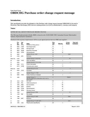 Fillable Online ORDCHG Purchase order change brequestb bb - Supercheap Auto Fax Email Print ...