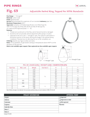 Fillable Online Adjustable Swivel Ring, Tapped Per NFPA Standards Fax ...