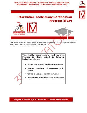 Fillable Online Information Technology Certification Program (ITCP ...