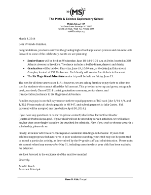 Senior Dues Letter - Fill Online, Printable, Fillable, Blank | pdfFiller