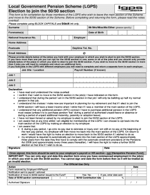 Fillable Online www3 hants gov 50-50 section election form - sample Fax ...