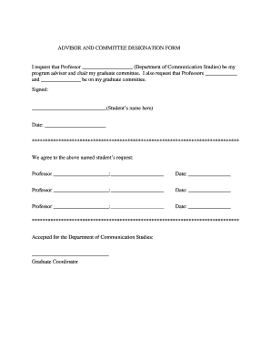 Fillable Online communication csusb ADVISOR AND COMMITTEE DESIGNATION ...