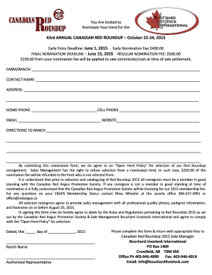 Fillable Online redangus 43rd ANNUAL CANADIAN RED ROUNDUP - Canadian ...