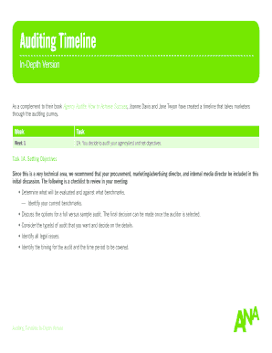 Fillable Online Auditing Timeline Fax Email Print - pdfFiller