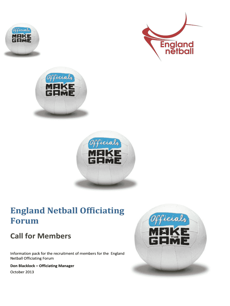 Fillable Online surreynetball co England Netball Officiating Forum ...