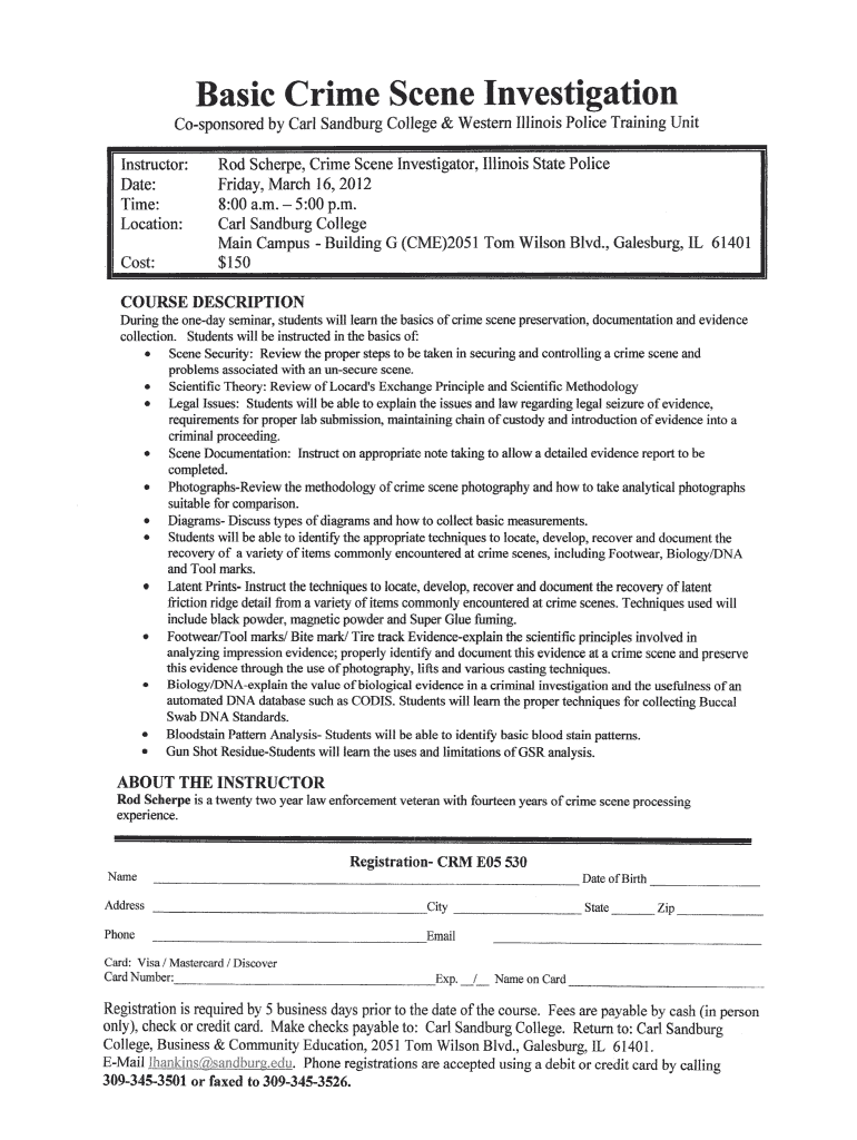 Fillable Online wiptu Basic Crime Scene Investigation Fax Email Print ...
