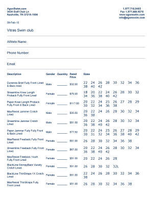 Fillable Online 2015 summer swim parent packet - TeamUnify Fax Email Print - pdfFiller