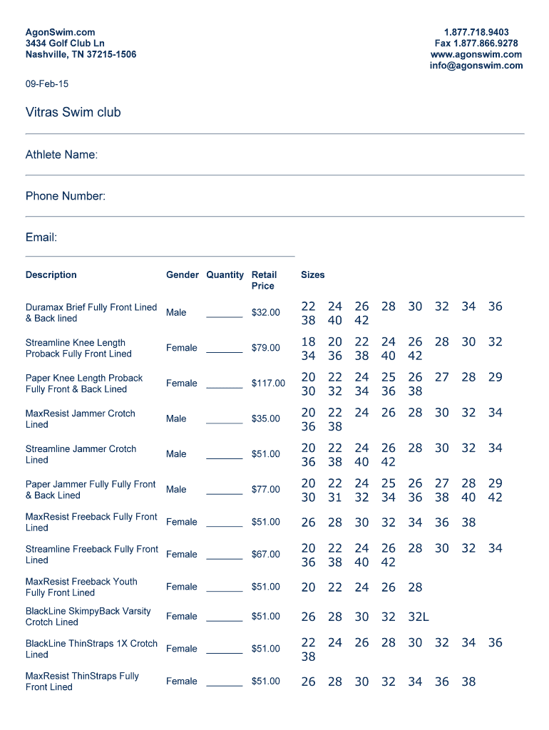 Fillable Online 2015 summer swim parent packet - TeamUnify Fax Email Print - pdfFiller