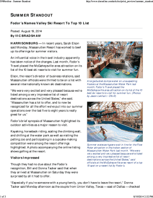 Fillable Online DNRonline : Summer Standout - Harrisonburg Tourism Fax ...