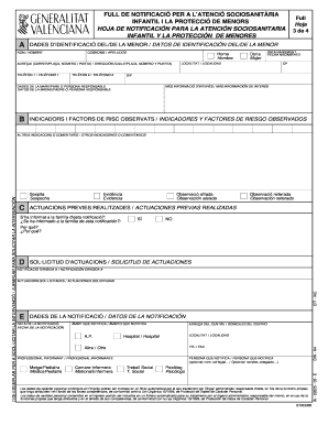 Fillable Online bienestaryproteccioninfantil Hoja de notificaci n desde el mbito sanitario ...