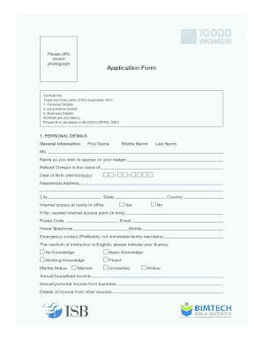 Fillable Online Application Form - bPARICHOWKb DOT bCOMb Fax Email ...