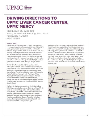 Fillable Online Download driving directions to UPMC Mercy - UPMCcom Fax ...