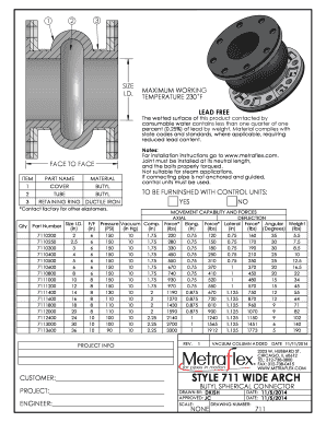 Fillable Online STYLE 711 WIDE ARCH - Metraflex Fax Email Print - pdfFiller