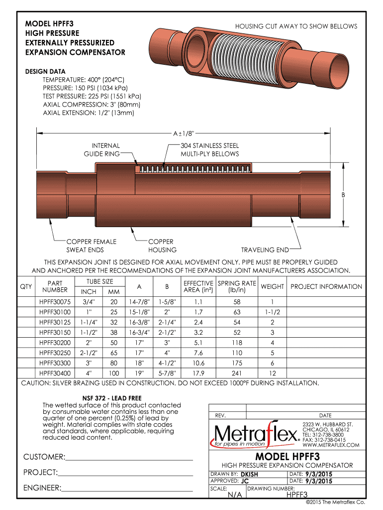 Fillable Online MODEL HPFF3 HIGH PRESSURE EXTERNALLY PRESSURIZED ...