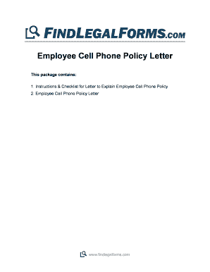 Fillable Online Employee Cell Phone Policy Letter - FindLegalForms Fax ...