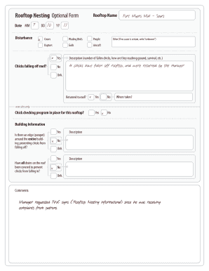 Fillable Online Rooftop Nesting Optional Form Rooftop Name Fax Email ...