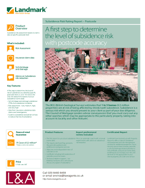 Fillable Online Subsidence Risk Rating Report Postcode Fax Email Print ...