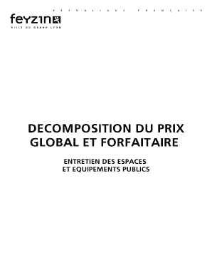 Remplissable En Ligne DECOMPOSITION DU PRIX GLOBAL ET FORFAITAIRE Fax ...