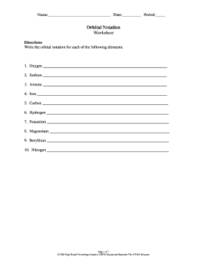 Orbital Notation Worksheet - Fill Online, Printable, Fillable, Blank ...