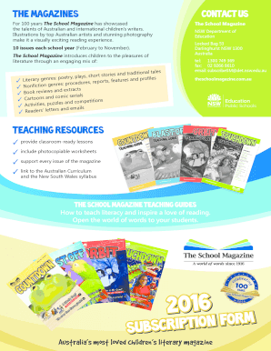 Fillable Online Subscription form subscription form - The School ...